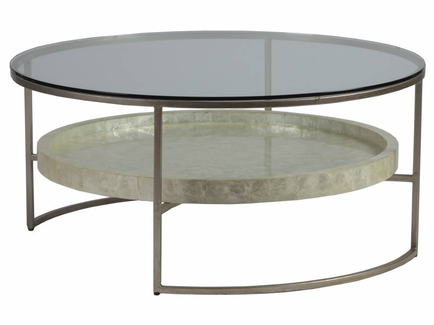 Champagne - 2156-943C | Cumulus Capiz Round Cocktail Table