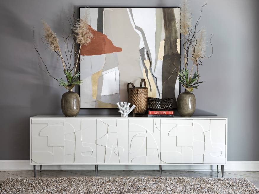 White - 2312-908 | Bardo Long Media Console | Signature Designs|