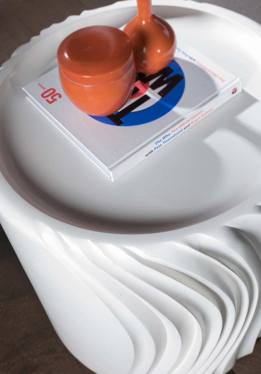 Ivory - 2315-953 | Volante Round Drum End Table | Signature Designs|