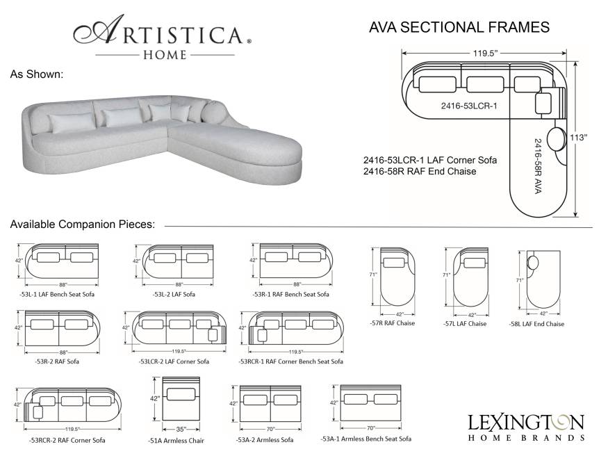 2416-SECT | Ava Sectional | Artistica Upholstery| Artistica Home